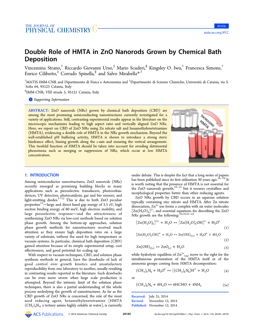 HMTA在化学浴沉积法制备ZnO纳米棒过程中的双重作用外文翻译资料-外文翻译网