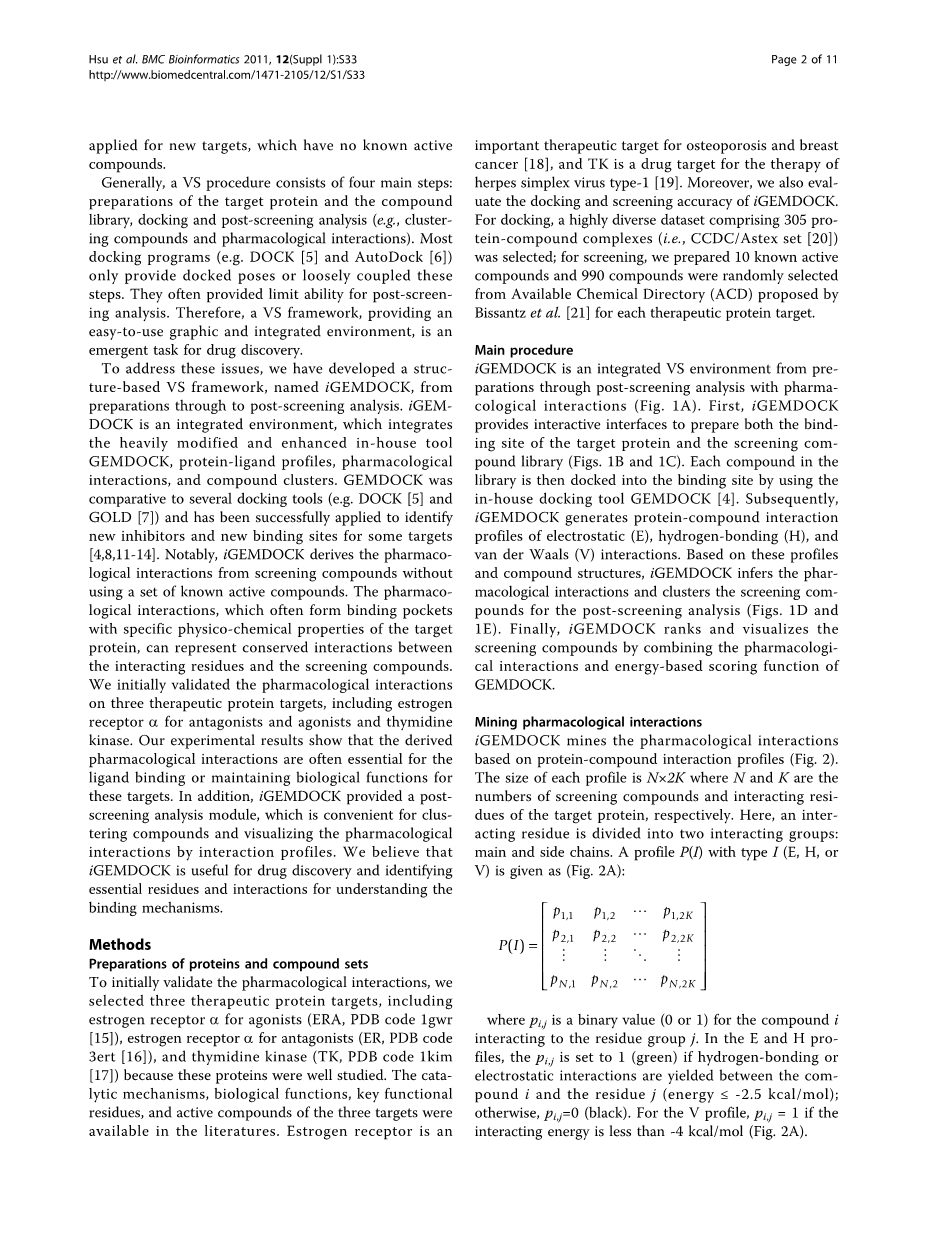 iGEMDOCK：使用药物相互作用和筛选后分析来增强GEMDOCK的图形化环境外文翻译资料-外文翻译网